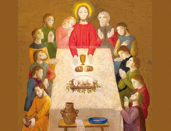 Image de première Communion: la Cène